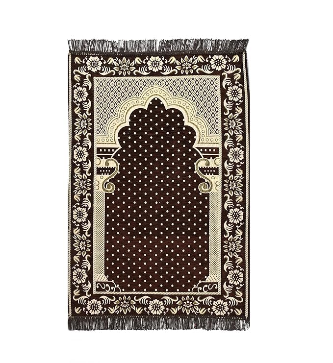 Buy Velvet Chenille Super Soft Designer Janamaz Namaz Prayer Mat 70 x ...