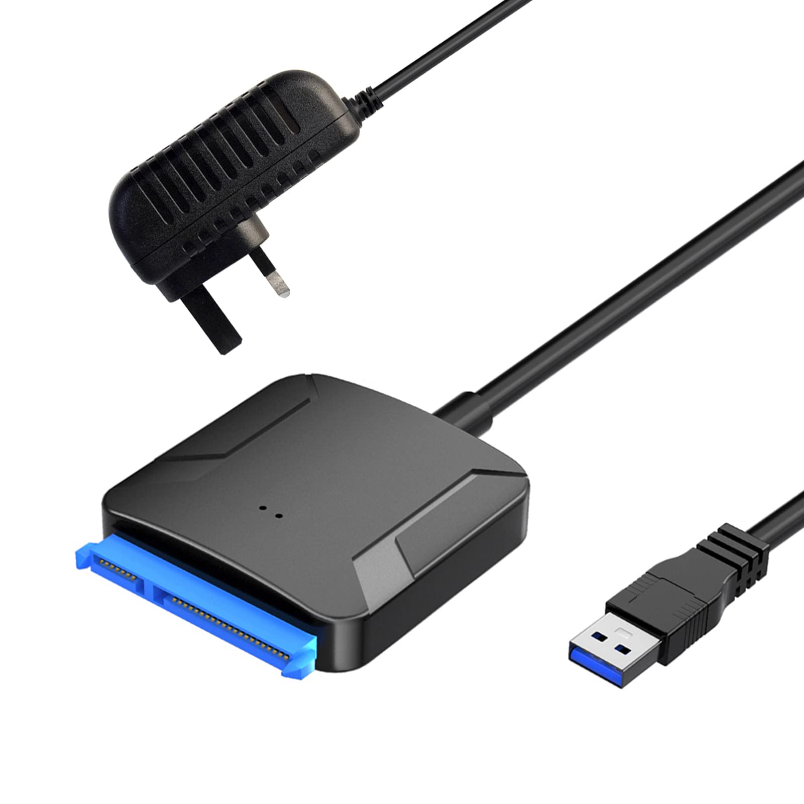 3.0 USB to SATA Cable Adapter with 12V 2A DC Power Supply, Converter ...