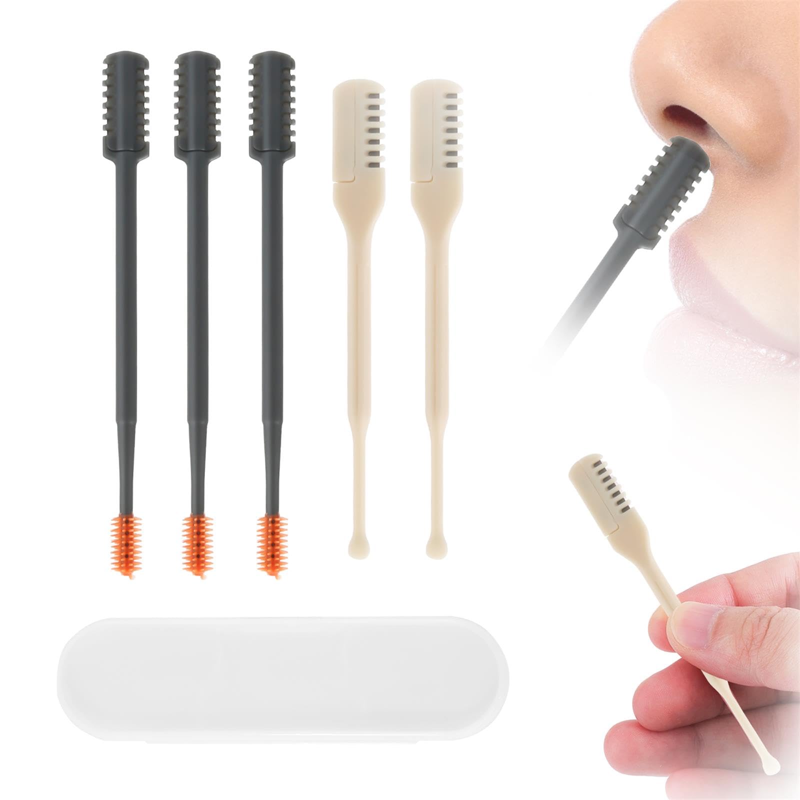 5pcs 2 in 1 Nose Hair Trimmer, Double-Sided & Single-Sided Nose Hair ...