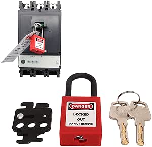 Lockout Tagout Kit, MCB Lockout Tagout Steel Circuit Breaker Lock 38mm ...