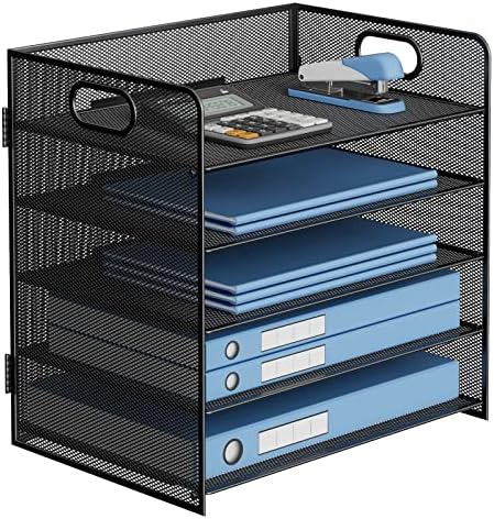 Amazon.com: GDINDINFAN 5-Tier Letter Tray Paper Organizer Mesh Desktop ...