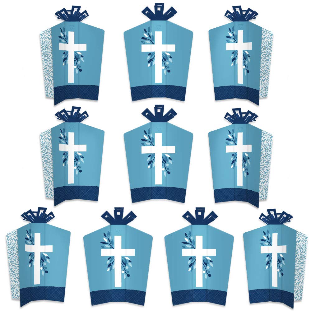 Amazon.com: Big Dot of Happiness Blue Elegant Cross - Table Decorations ...