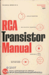 RCA TRANSISTOR MANUAL - TECHNICAL SERIES SC-13 (Technical Series SC-13 ...