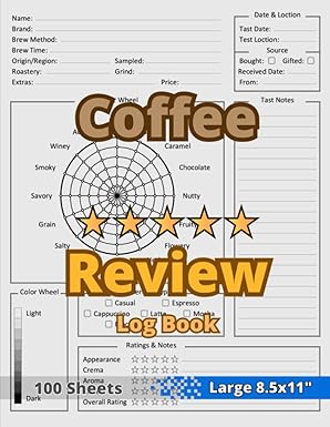 Coffee Review Log Book: 8.5x11" - Coffee Tasting Journal - Coffee ...