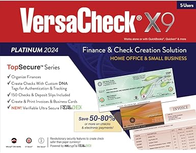 Amazon.com: VersaCheck X9 Platinum 2024 – 5 User Finance and Check ...