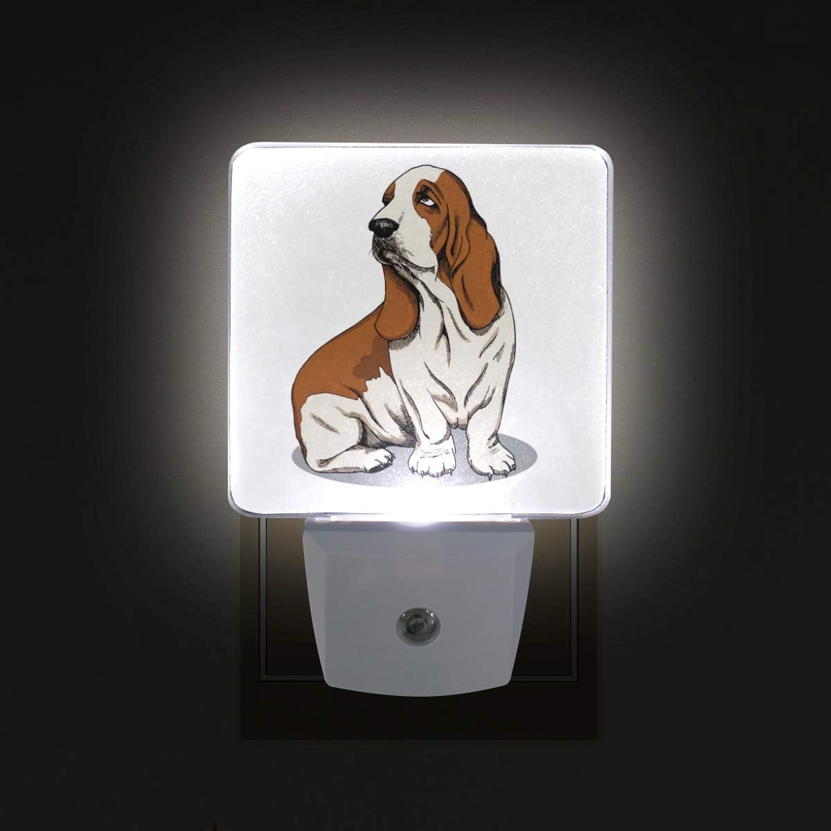 Basset Hound Dog LED Night Lights with Auto Dusk to Dawn Sensor, Plug ...
