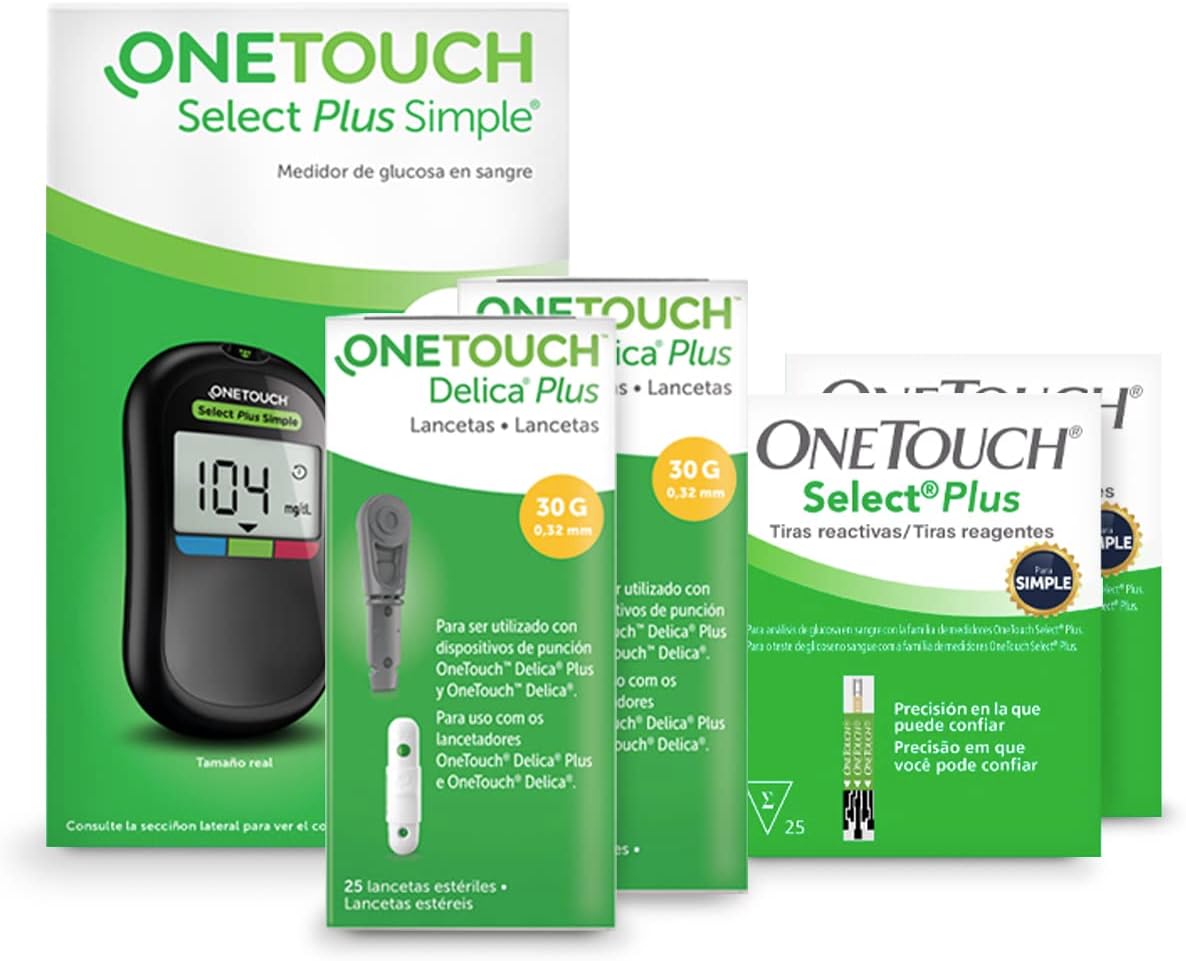 Glucometro select plus simple con 50 TIRAS Y 50 lancetas : Amazon.com ...