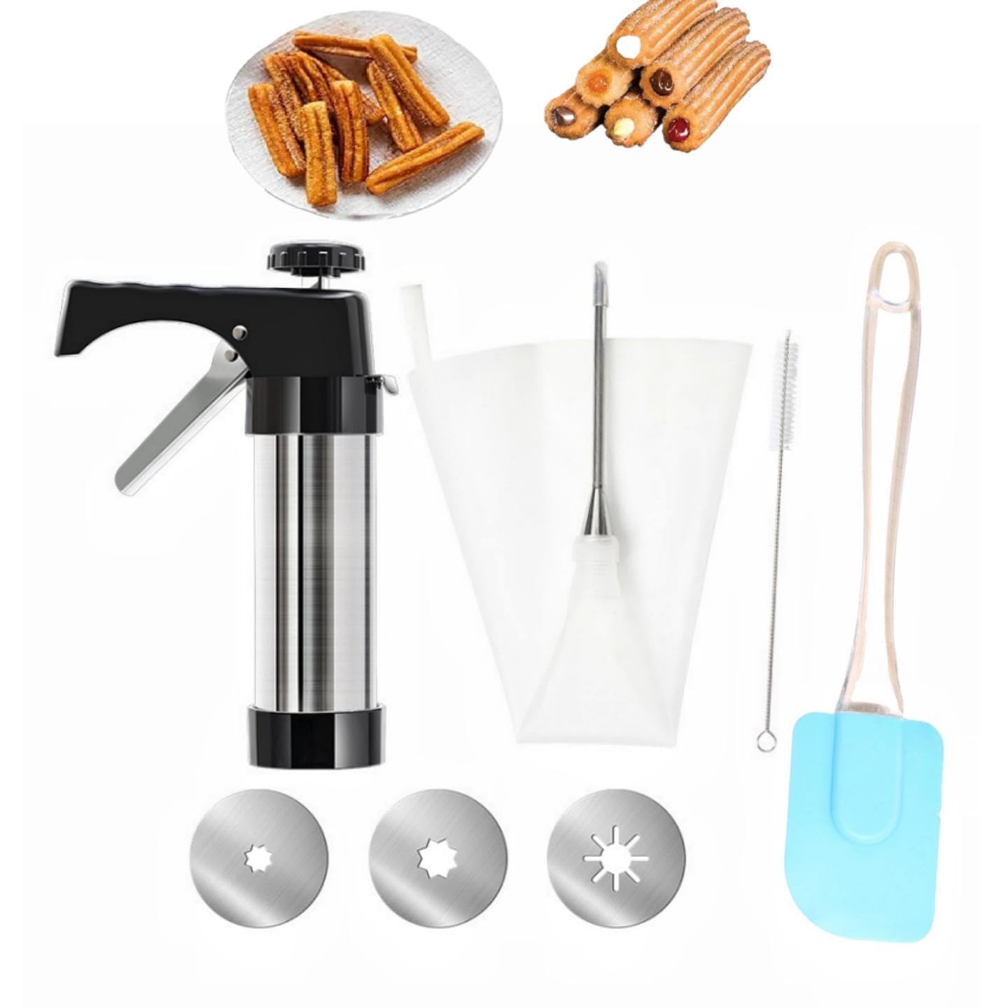 Amazon.com: Churro Maker Machine Churrera and Piping Bag Churros Filler ...