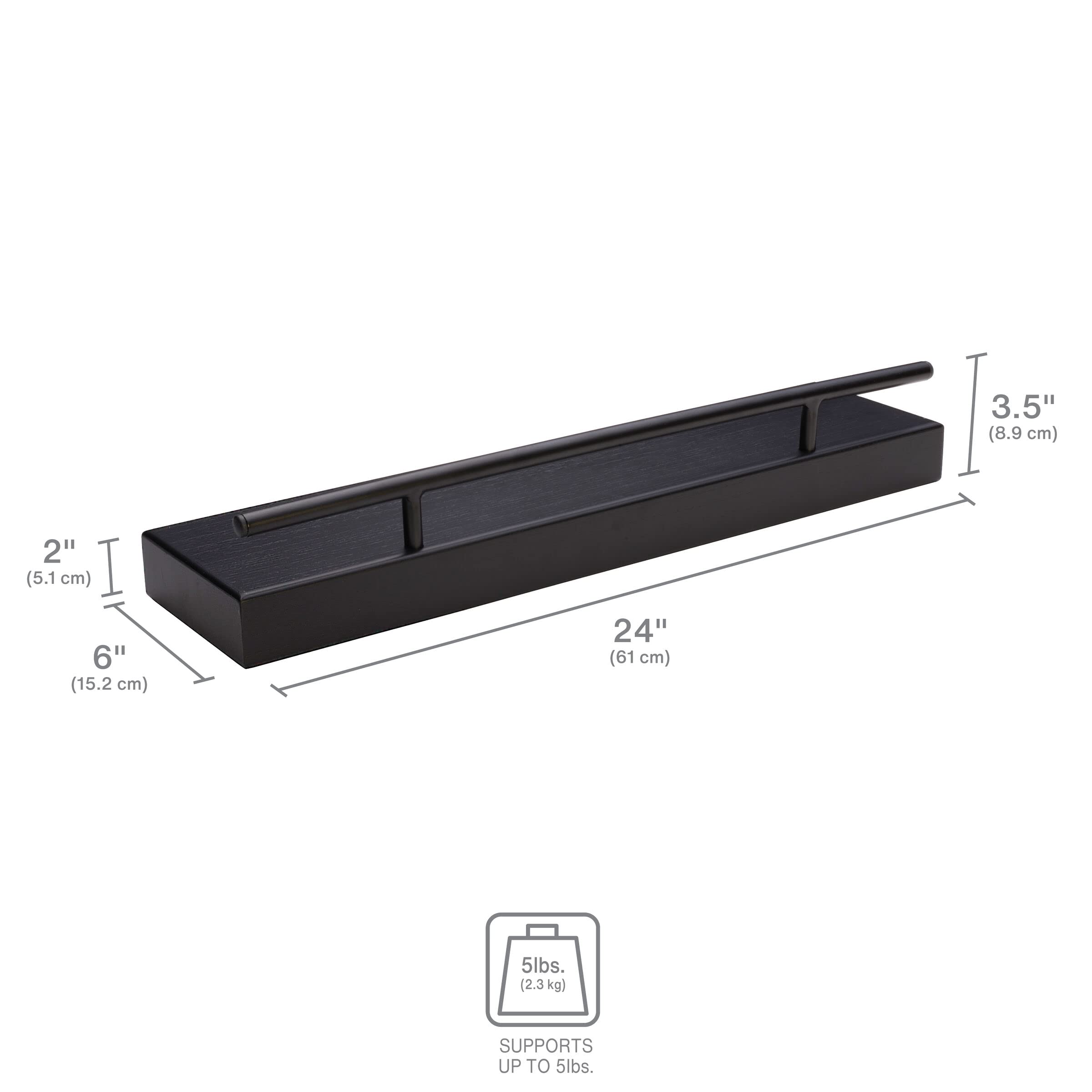 Snapklik.com : MELANNCO Floating Railing Shelf