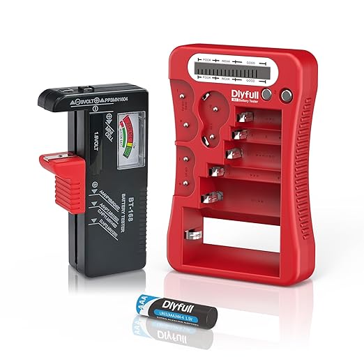 Dlyfull B2-Red Battery Tester and B1L Small Battery Tester, 1X AAA ...