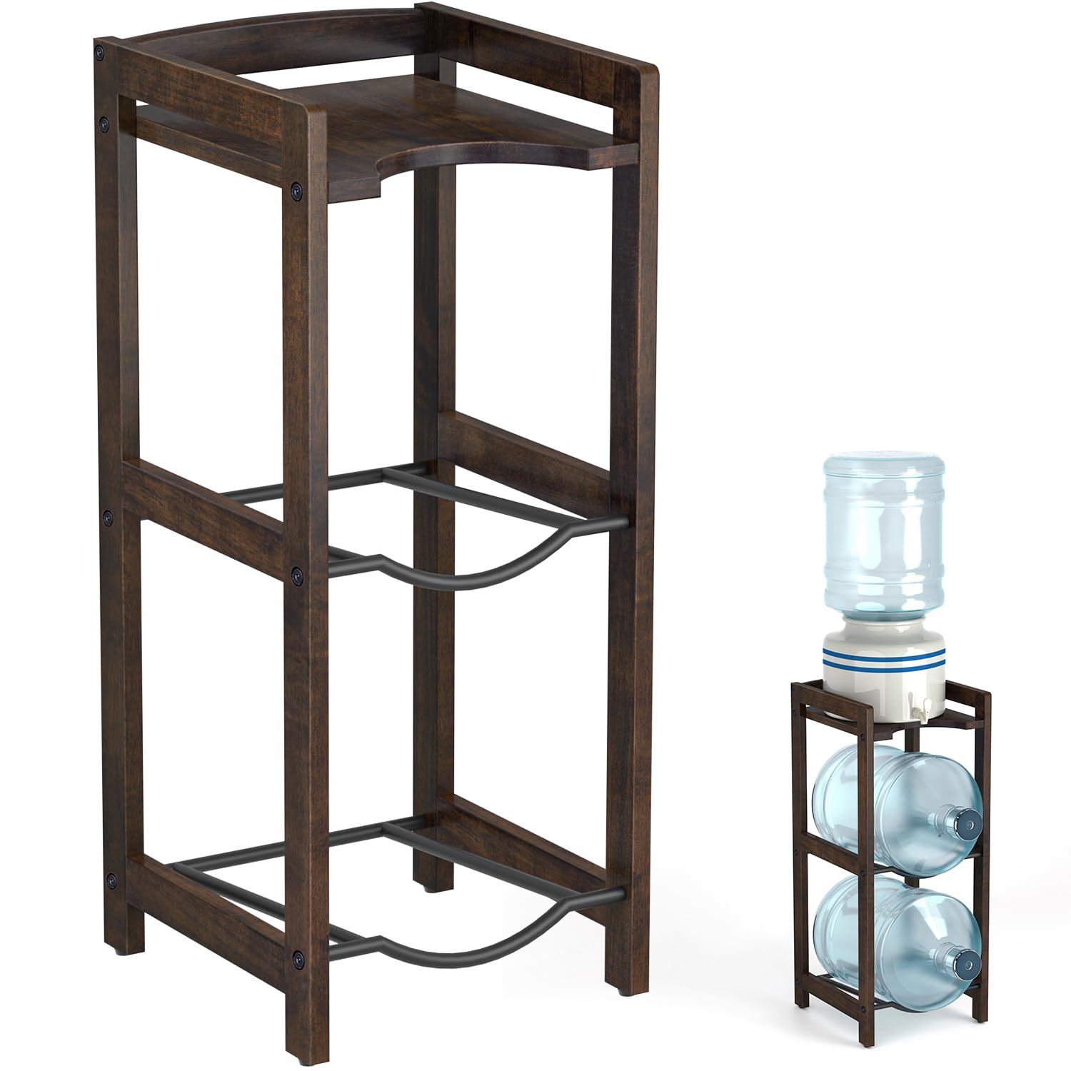 Amazon.com: 5 Gallon Water Jug Holder with Top Shelves, Natural Solid ...