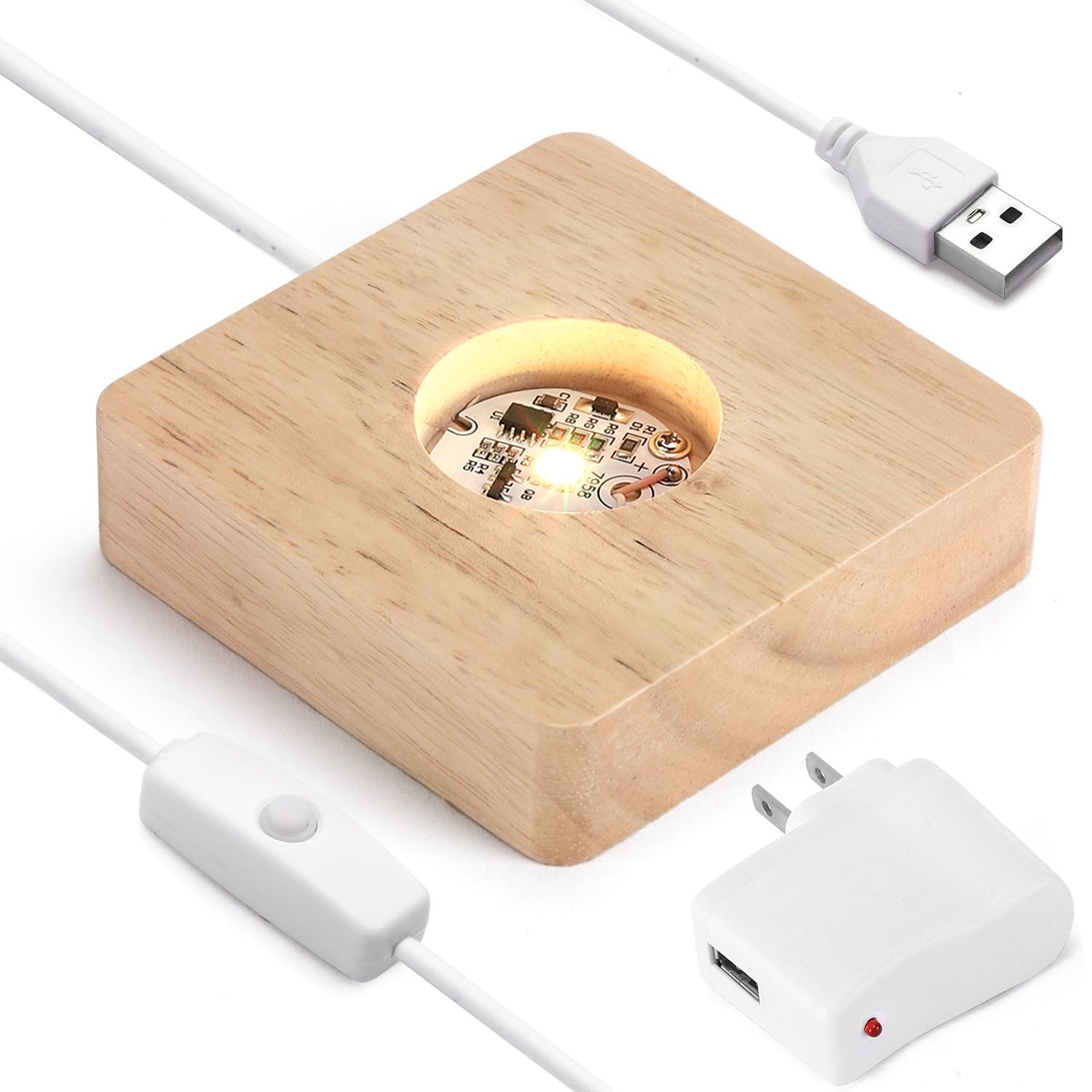 Amazon.com: Facmogu Wooden LED Lights Display Stand, Multicolor ...