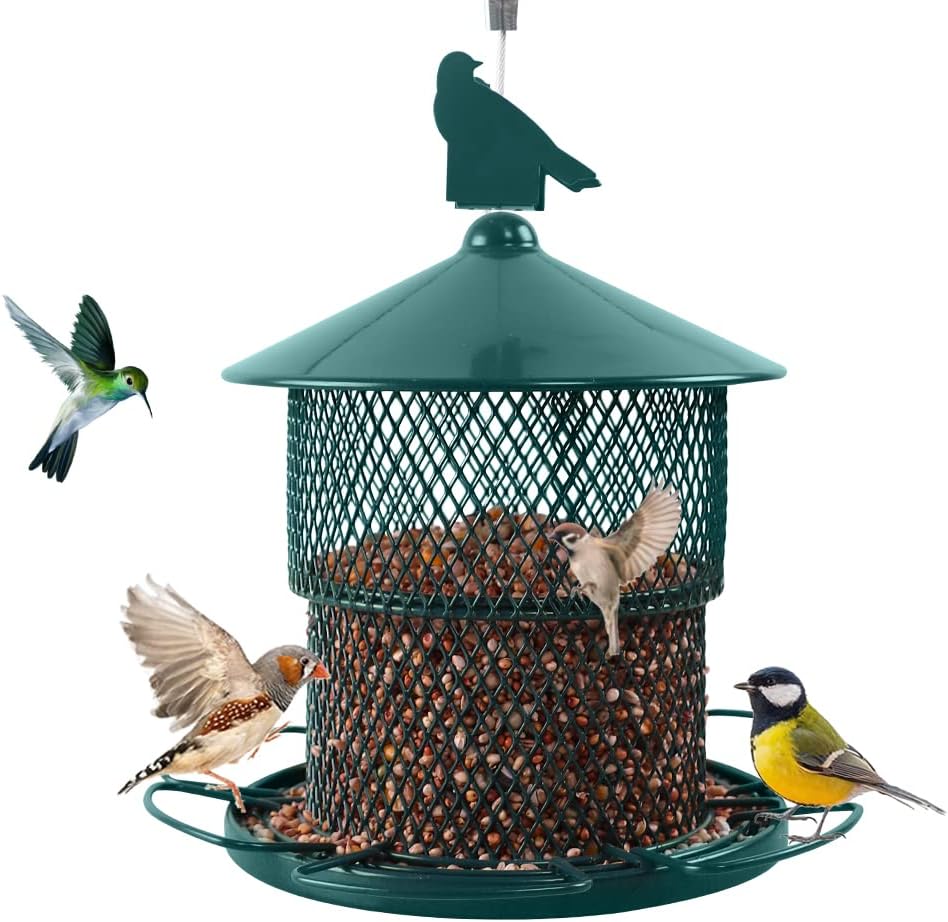 Comederos de pájaros metálicos para exteriores, comedero de pájaros ...