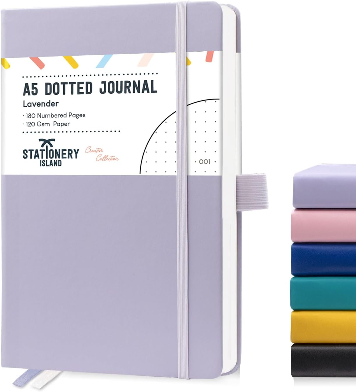STATIONERY ISLAND A5 Bullet Dotted Journal, 180 Numbered Paged ...