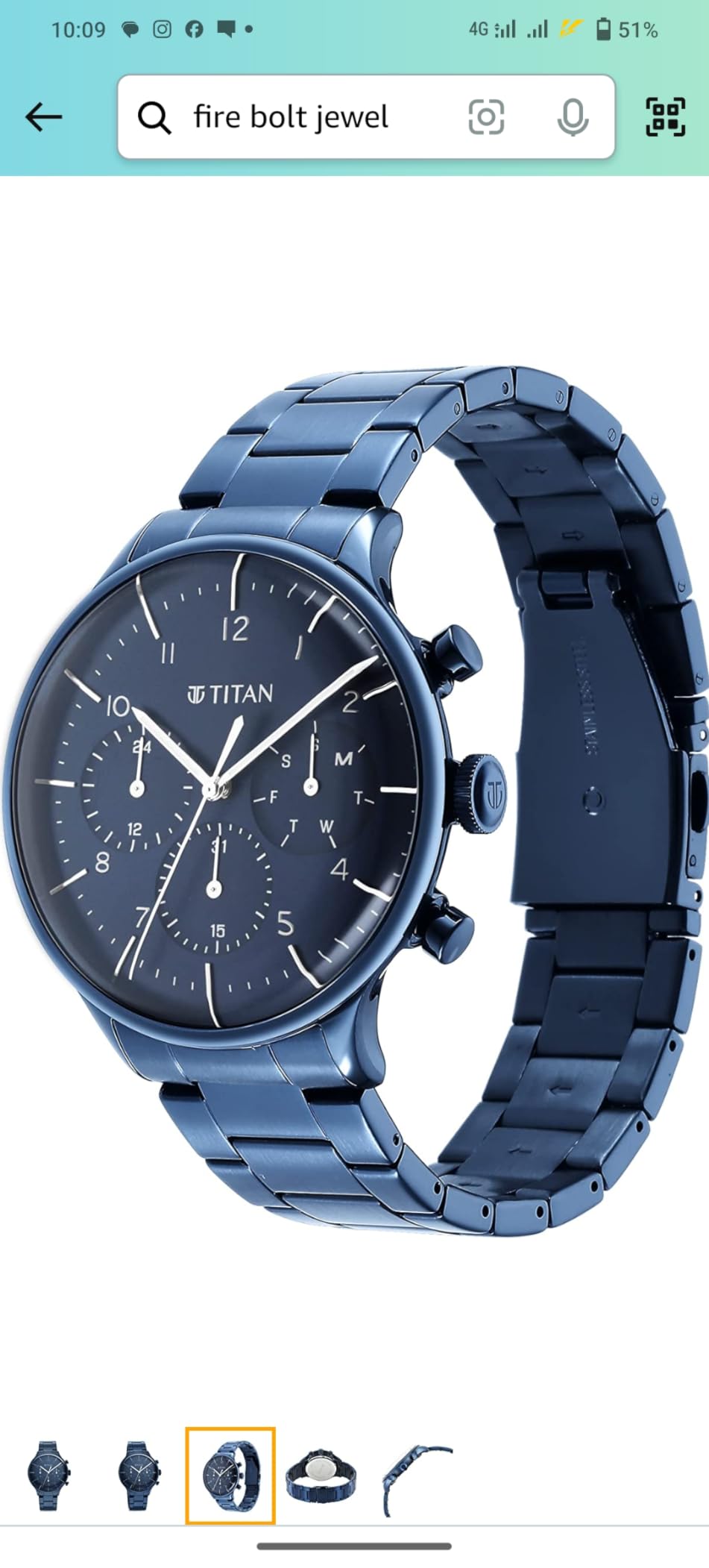 Titan Urban Magic Blue Dial Multial Stainless Steel Strap Analog Watch ...