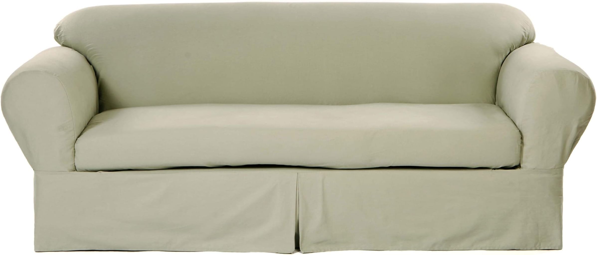 Amazon.com: Brushed Twill All Cotton 2-Piece Round Arm Loveseat ...