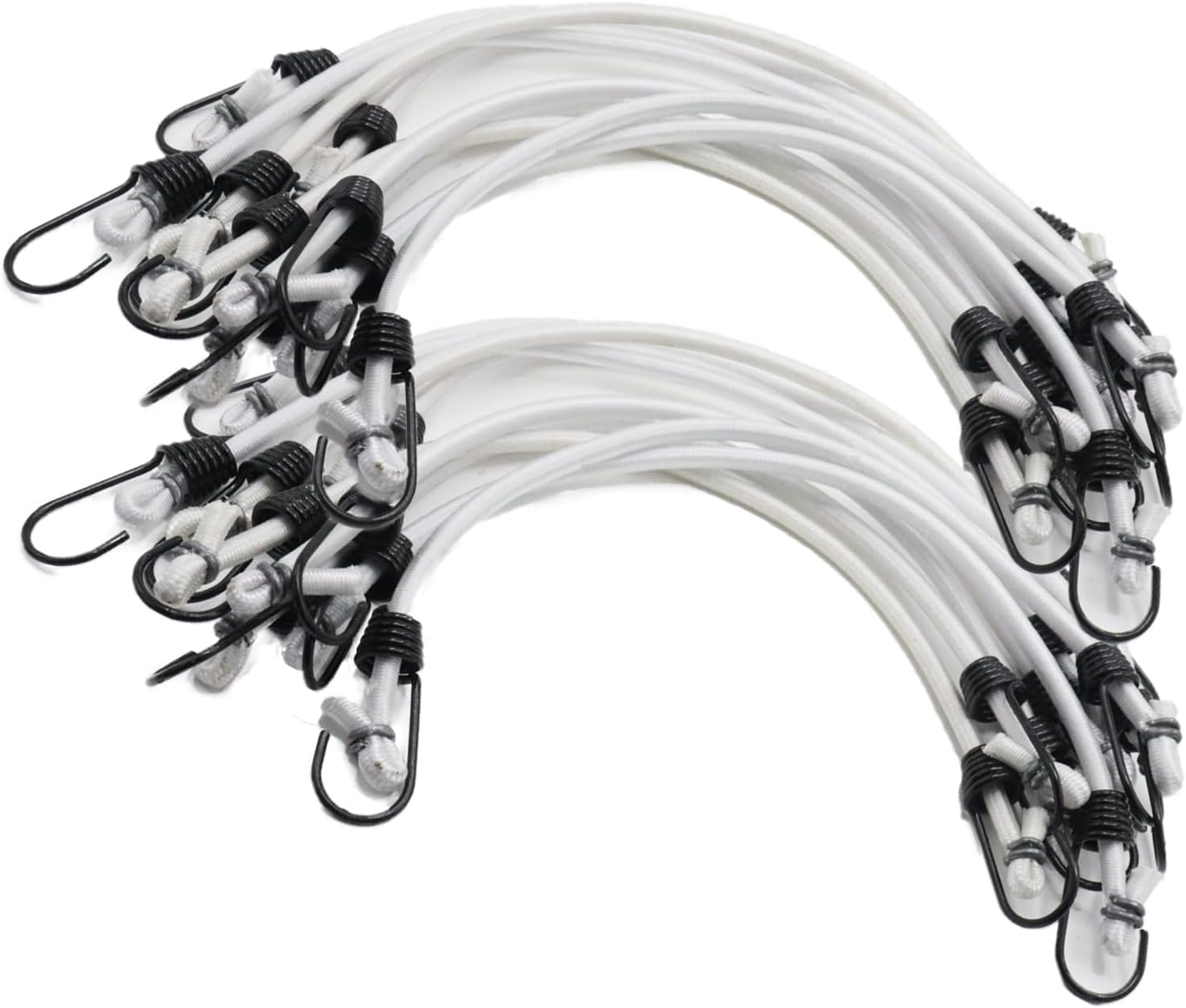 Joyangy 20-Pack Heavy-Duty Bungee Cords with Hooks - 10" Black Mini ...