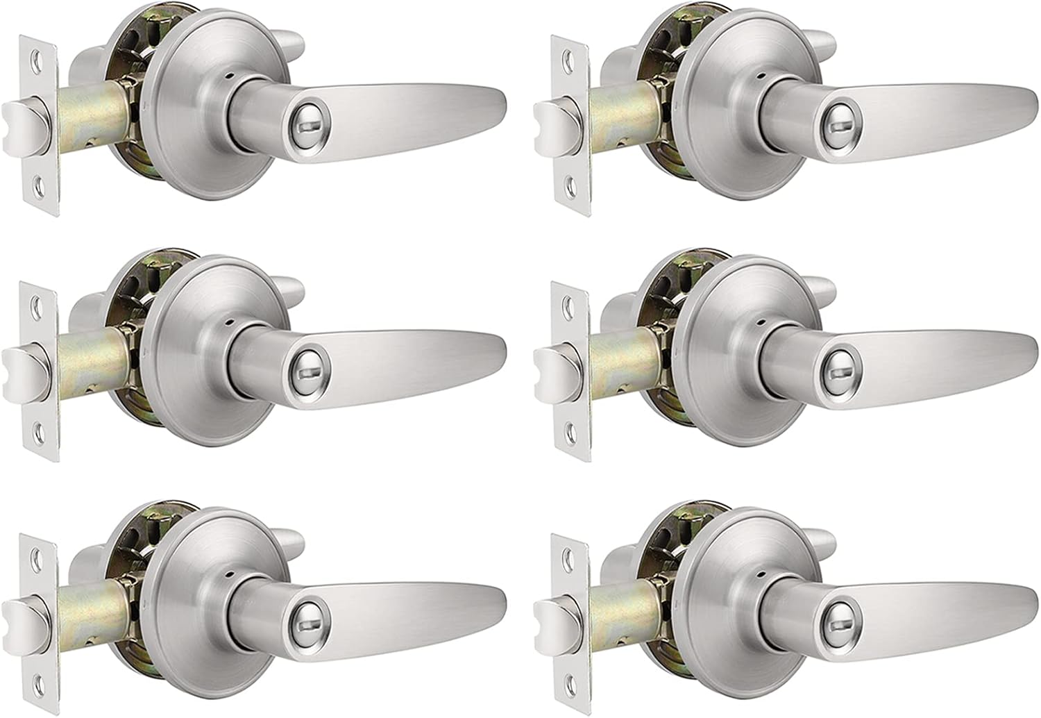Probrico Privacy Interior Door Lever Bed Bath Handle Levers Keyless ...