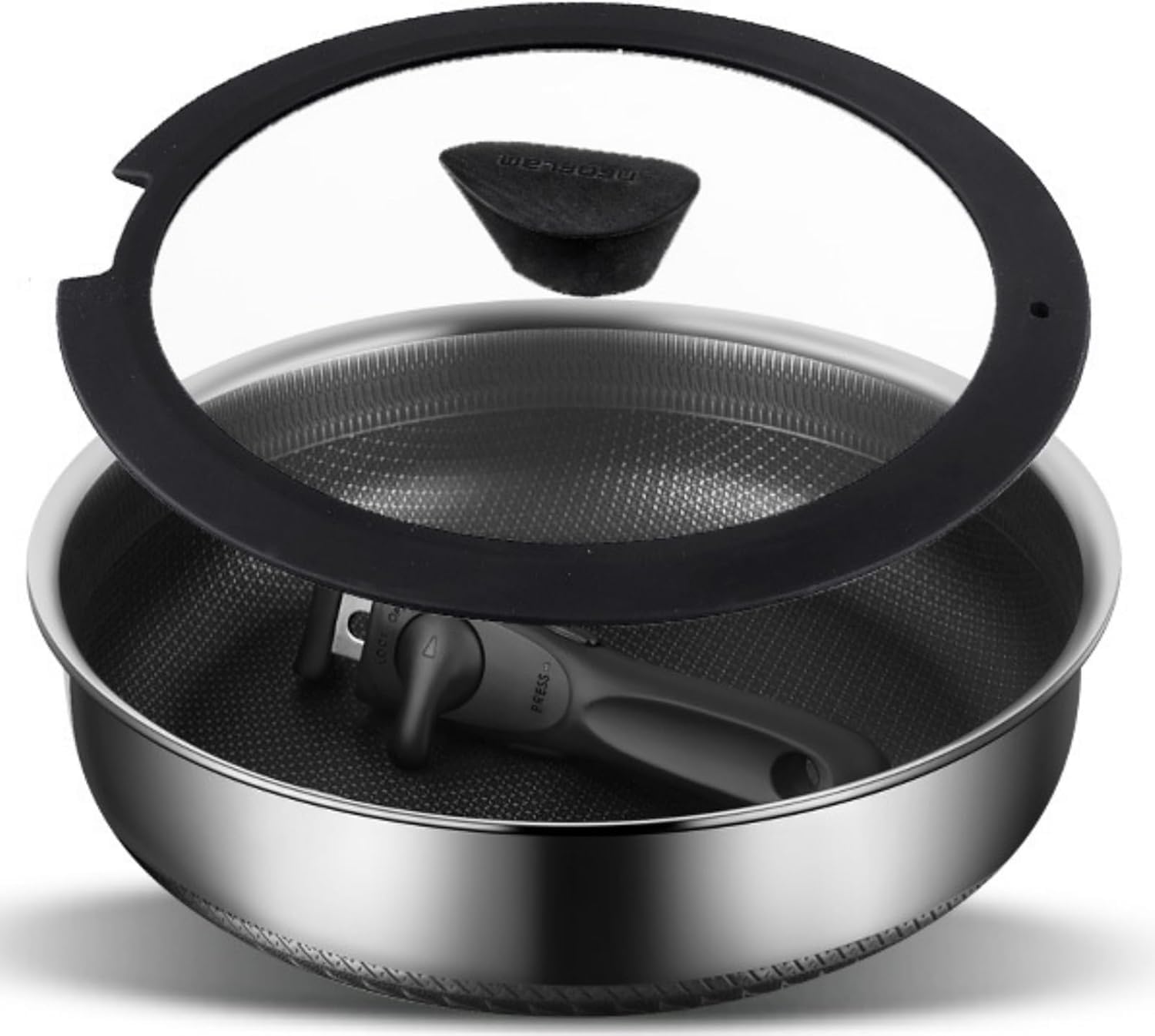 Amazon | GriMei 片手鍋 キャンプ鍋 取っ手の取れる フライパン ih対応 26cm 28cmくっつかない 焦げ付かないフライパン 316ステンレス 蜂の巣型ノンスティック加工 ...