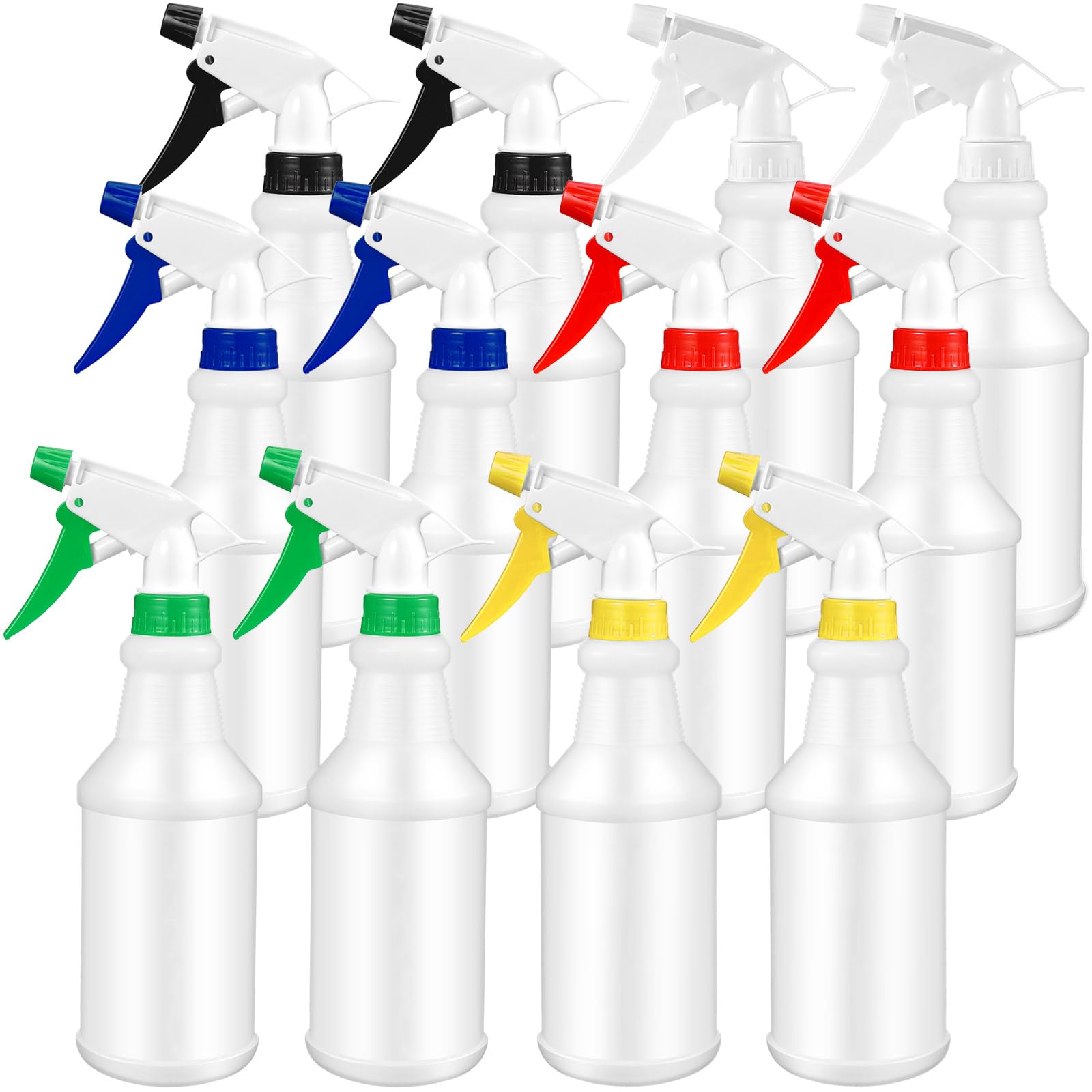 Eccliy 24 Pcs 16 Oz Plastic Spray Bottle, Leak Proof Empty and Reusable for Cleaning, Water ...