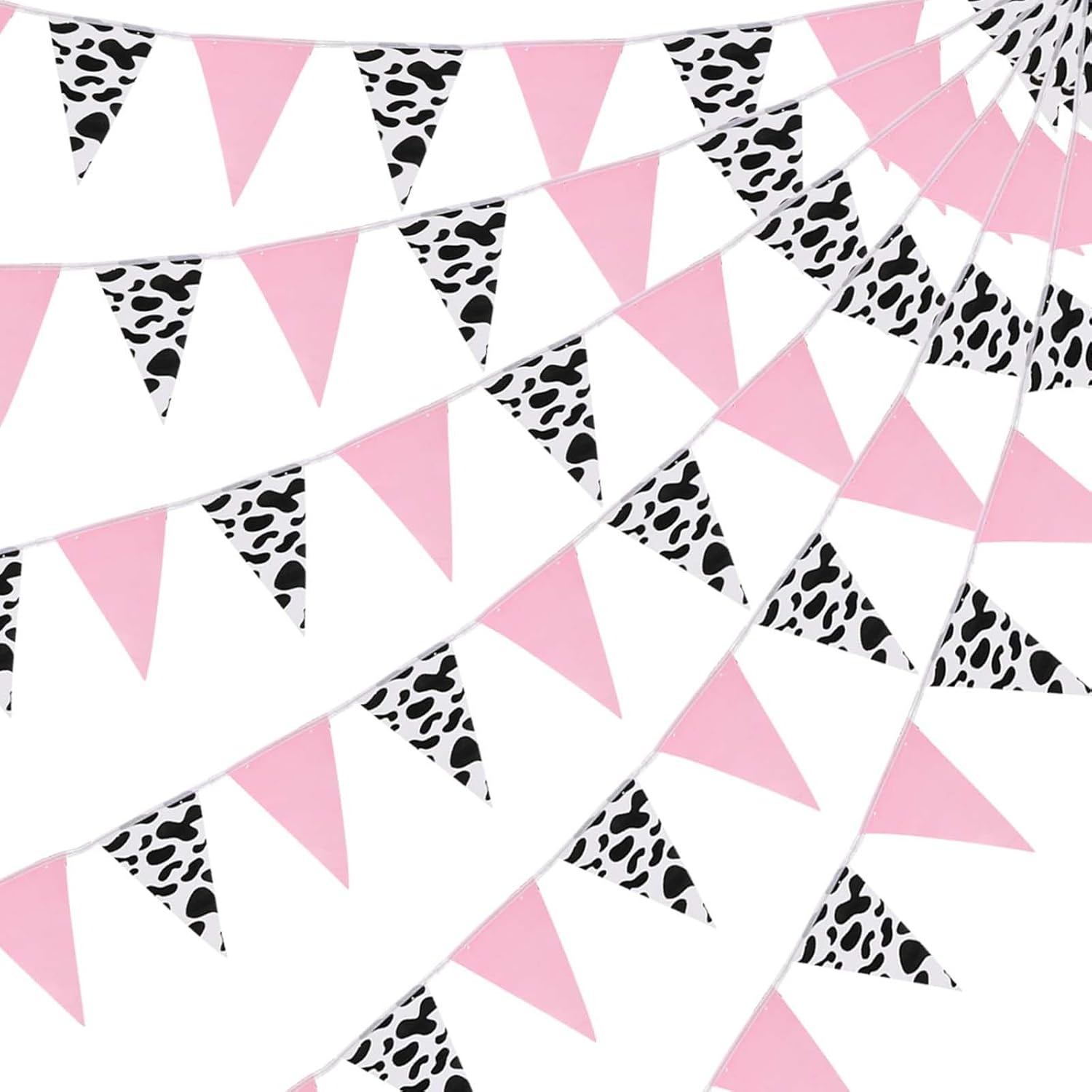 Amazon.com: 5 Pcs Cow Print Pennant Banners - Pink Cow Theme Party ...