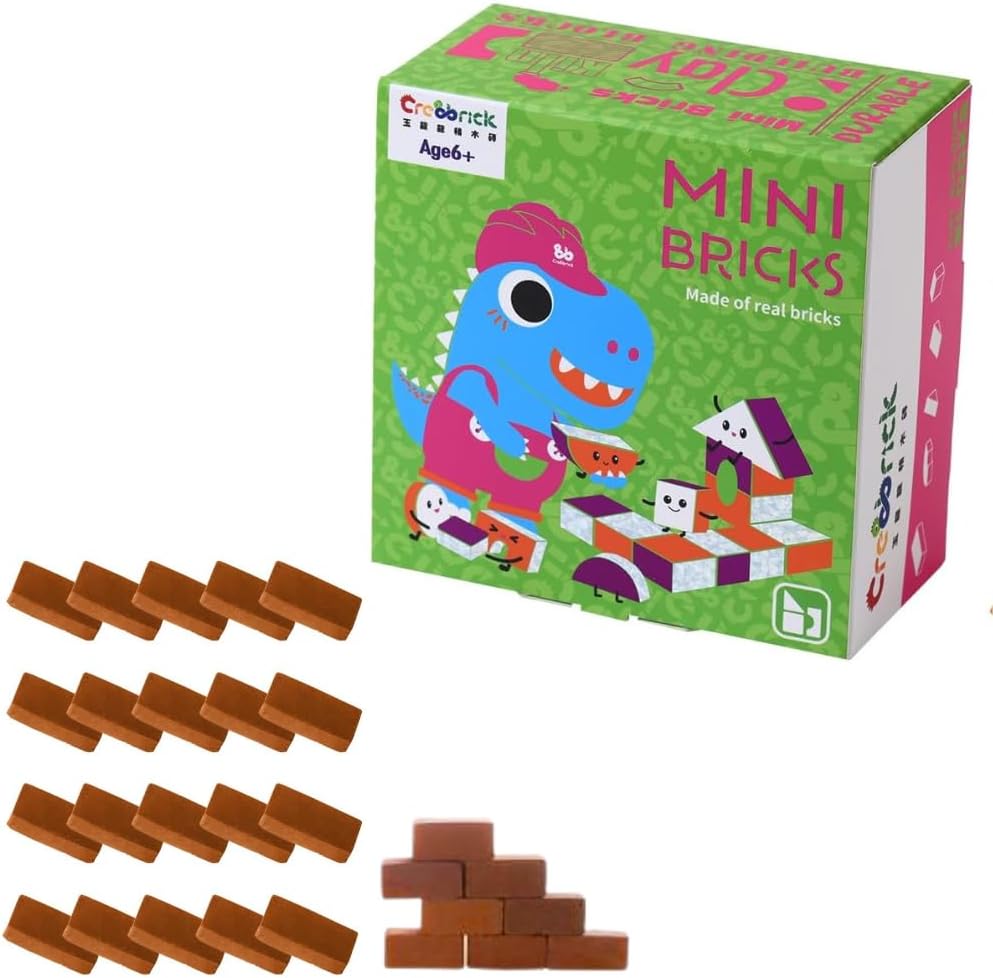 Amazon.com: Real Red Clay Mini Bricks Sets, Construction Education Toy ...