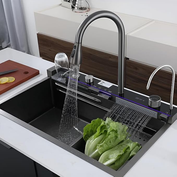 Plantex Fully Equipped Kitchen Sink with Integrated Waterfall and Pull ...