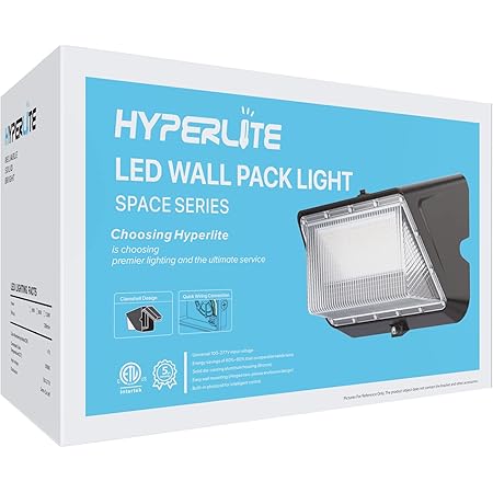 HYPERLITE Wall Pack Lights Outdoor LED 120W with Dusk-to-Dawn Photocell ...