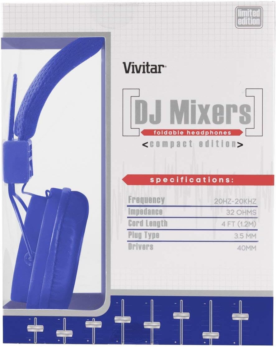 Amazon.com: Vivitar VIV-1050-BBG-TRU Dj Mixer Headphones, Blue ...