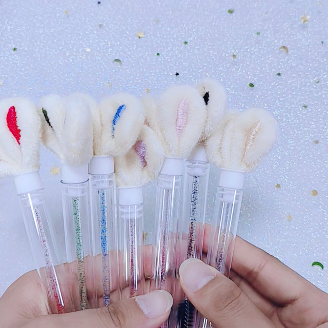 Watch Disposable cute rabbit ear Tube diamond spoolie brush on Amazon Live