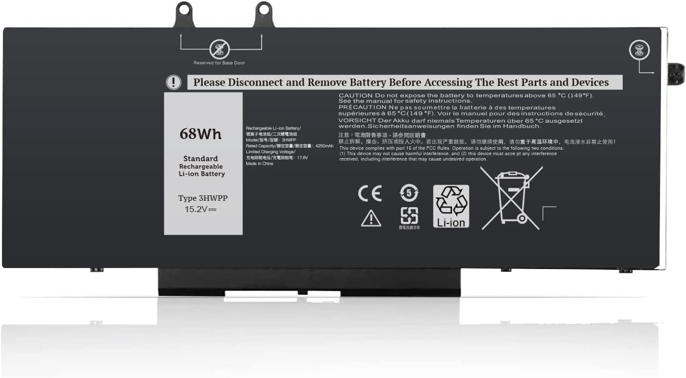 3HWPP Laptop Battery Compatible with Dell Latitude 5401 5411 5501 5510 ...