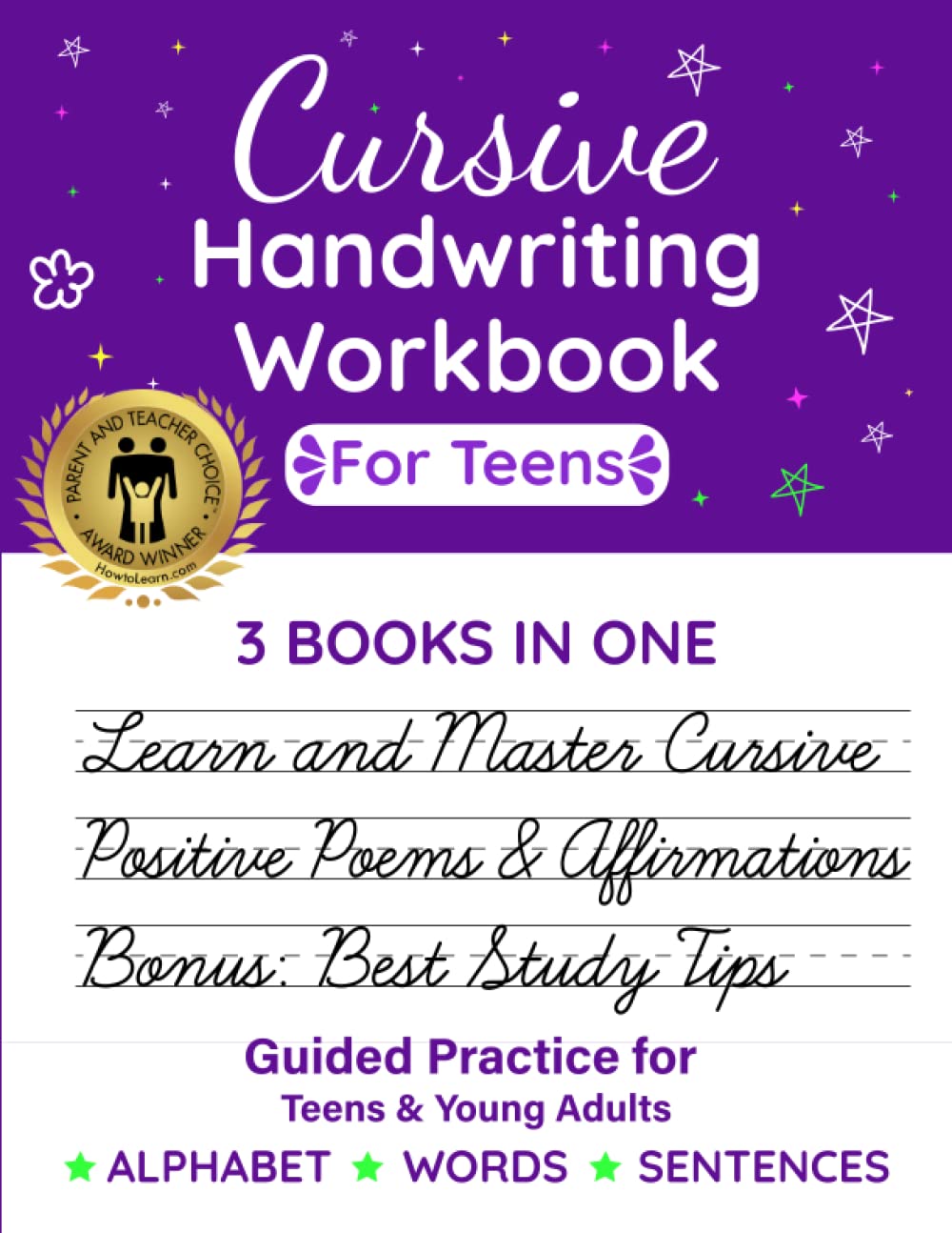 Amazon.com: Cursive Handwriting Workbook for Teens: 3 Books In One to ...