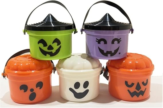 Amazon.com | Spooky Mini Boo Bucket Figurines, Mini Halloween Nostalgia ...