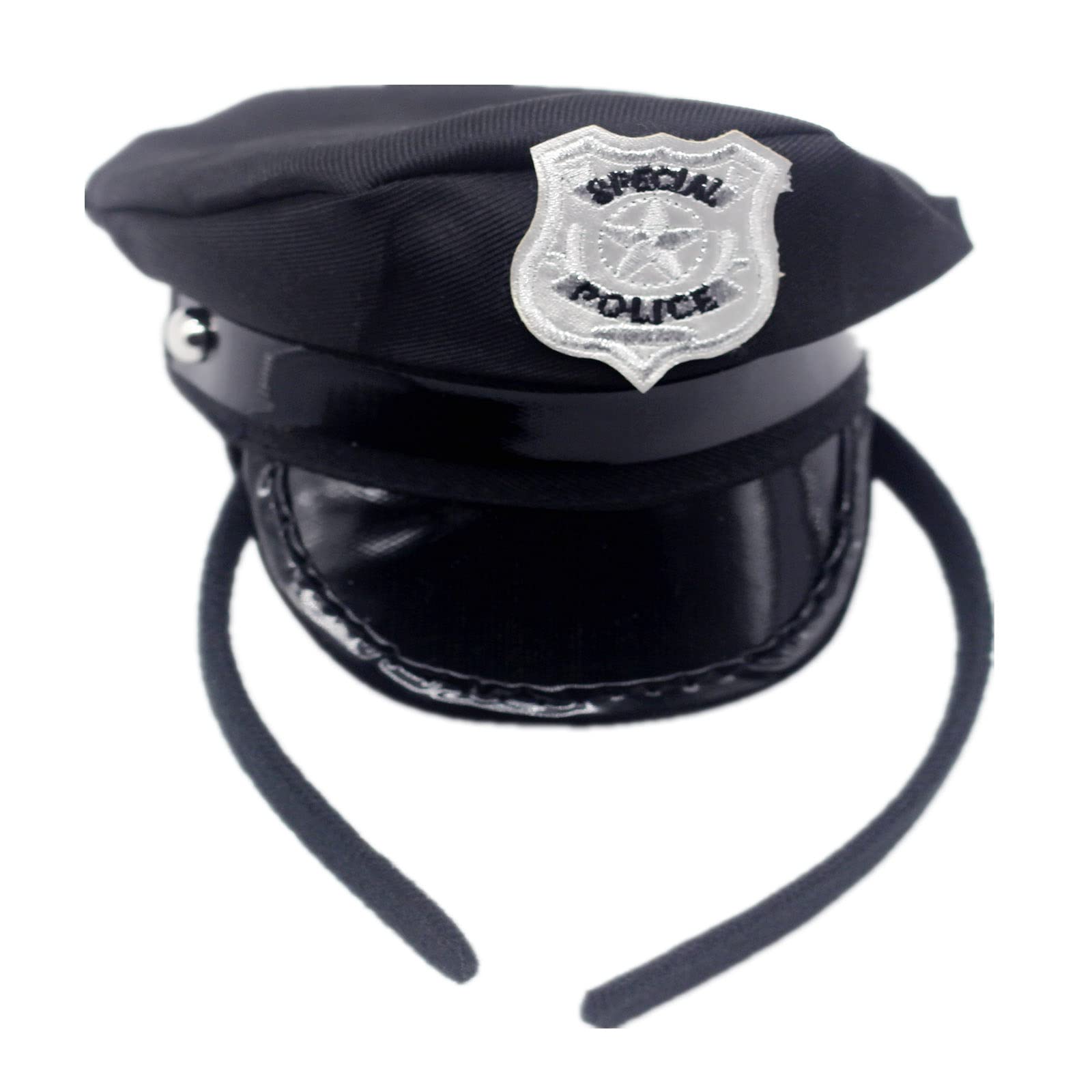 Amazon.com: Soochat Police Hat Headband Mini Cop Headband Police ...
