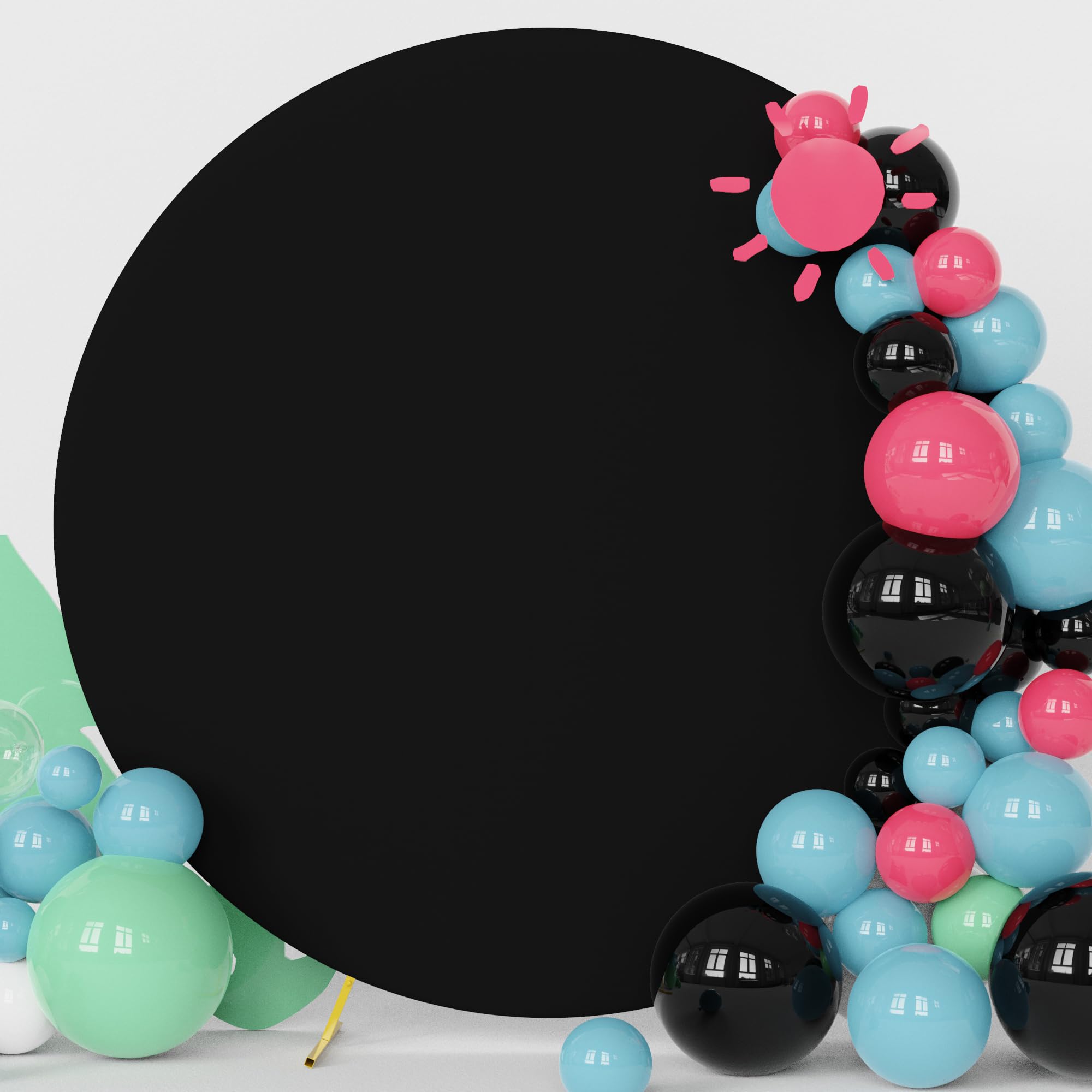 Snapklik.com : 7.2FT Round Backdrop - Black Wedding Arch Cover For ...