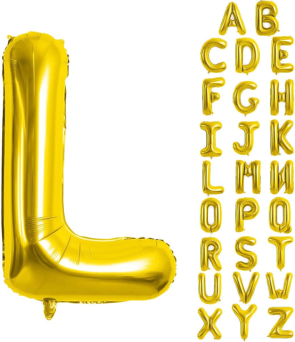 Amazon.com: Gold Letter Balloons 40 Inch - Foil Helium Golden Big ...