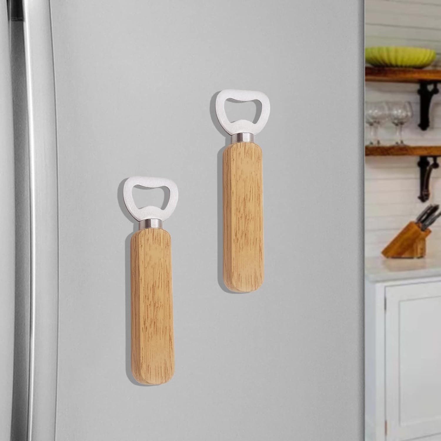 Amazon.com: Magnetic Beer Bottle Opener for Fridge with Solid Wood ...