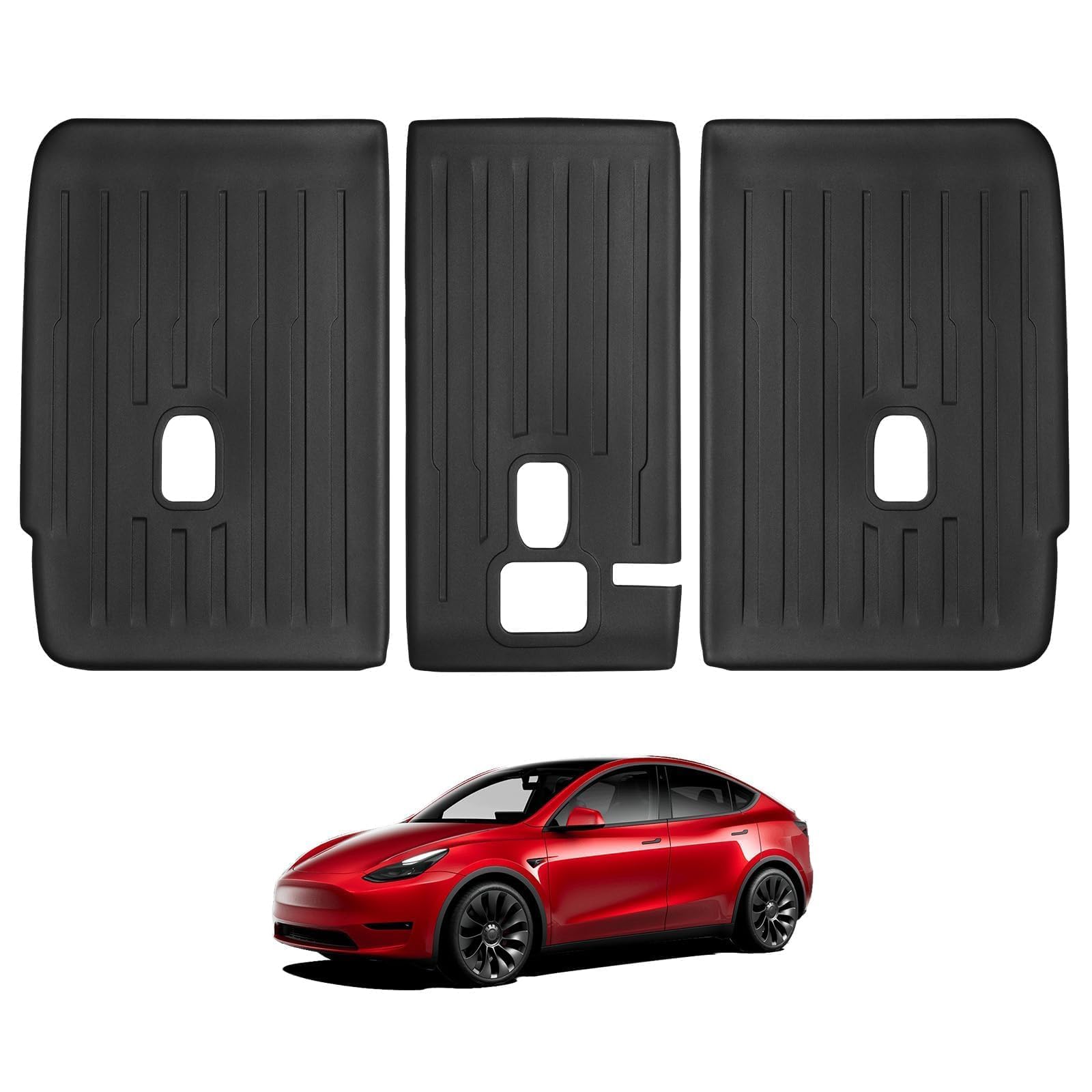 Amazon.com: BASENOR 3PCS Tesla Model Y Second Row Seats Back Cover All ...