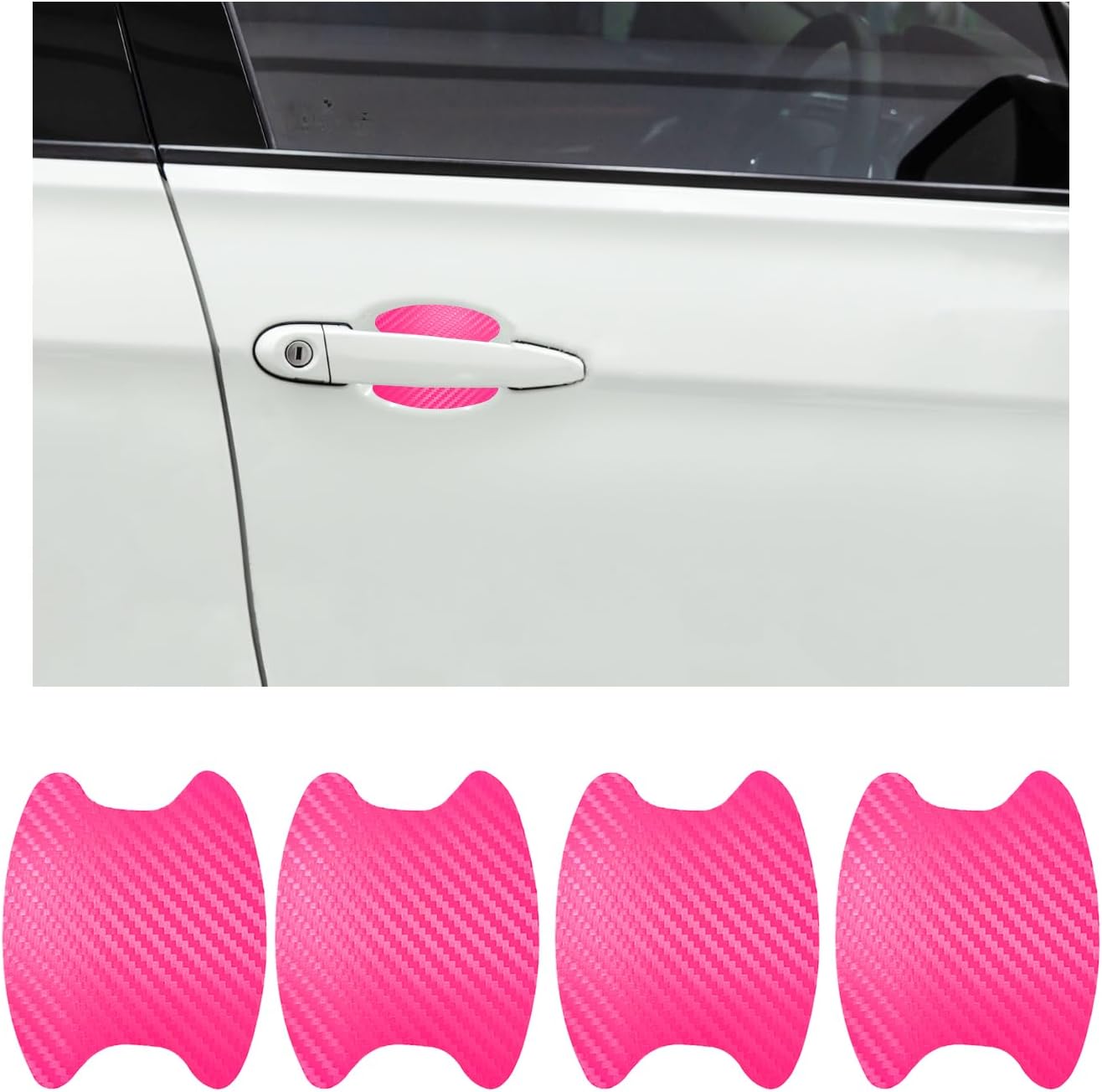 Amazon.com: TANGSEN 4Pcs Universal 3D Carbon Fiber Texture Car Door ...