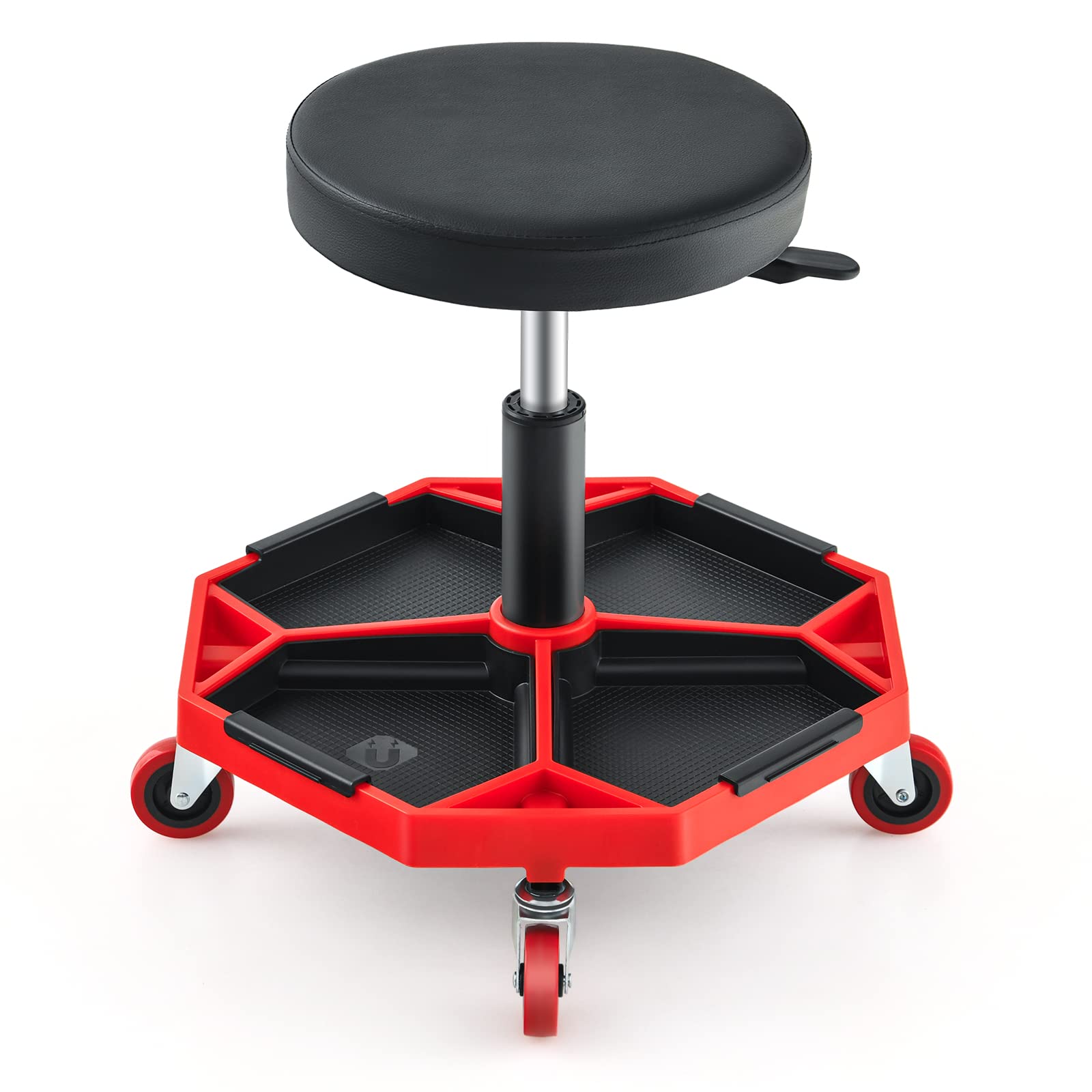 TANGZON 150KG Pneumatic Rolling Mechanic Stool, 41CM-55CM Height ...