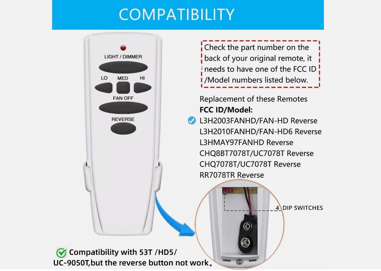 Hampton Bay Ceiling Fan Wireless Remote
