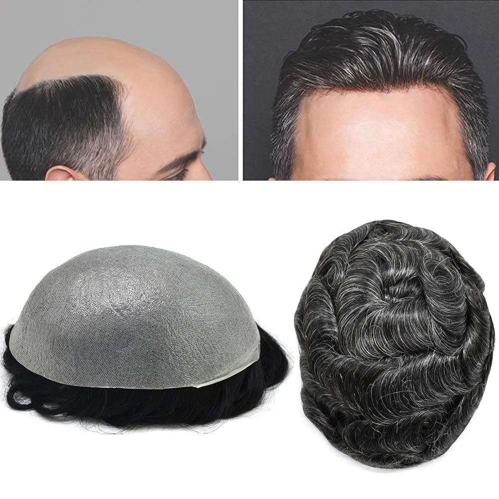 Amazon.com : LYRICAL HAIR Toupee For Men Ultra Thin Skin V-looped Mens ...