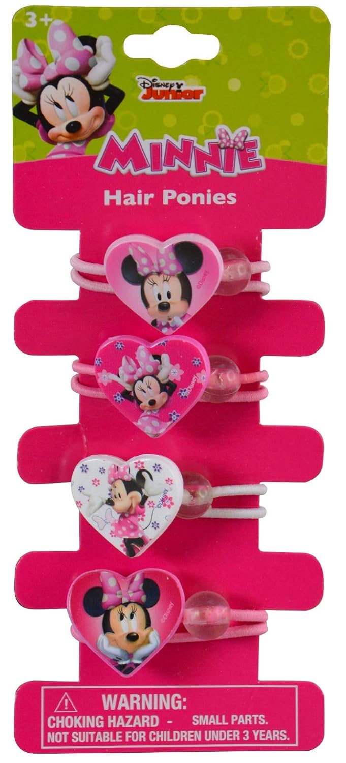 Amazon.com : Disney Minnie Mouse Elastic Hair Ponies Pony Tail Holders ...