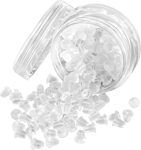 Amazon.com: Rubber Earring Backs Soft Clear Earring Backings for Studs ...