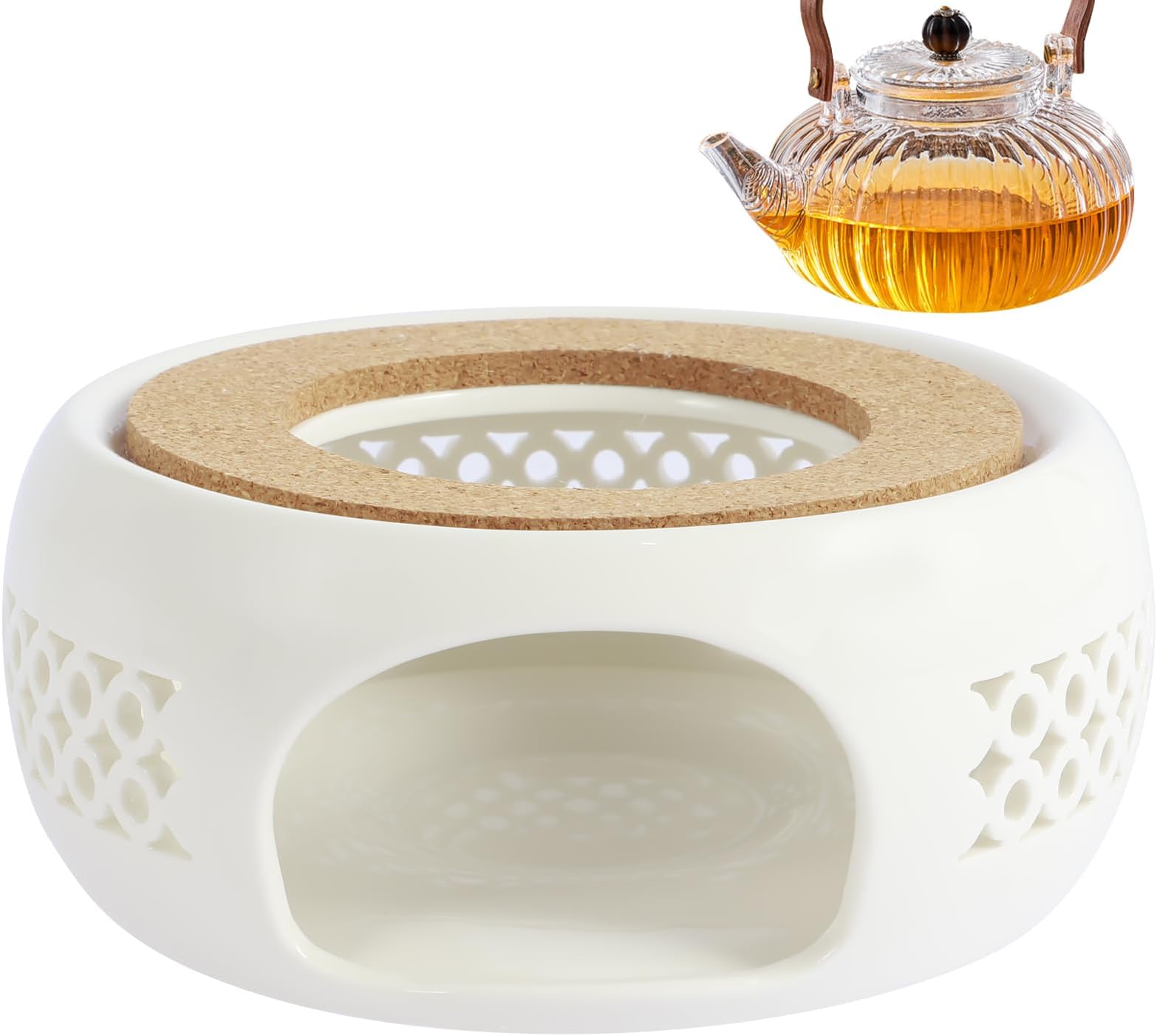 Fahibin Teapot Warmer Ceramic,Tea Light Warmer,Teapot Warmer Base for ...