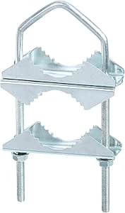 Amazon.com: uxcell Double Antenna Mast Clamp V Jaw Block with U Bolts ...