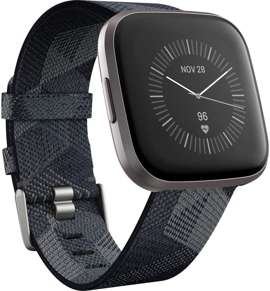 Amazon.com: Fitbit Versa Smart Watch, Black/Black Aluminium, One Size ...