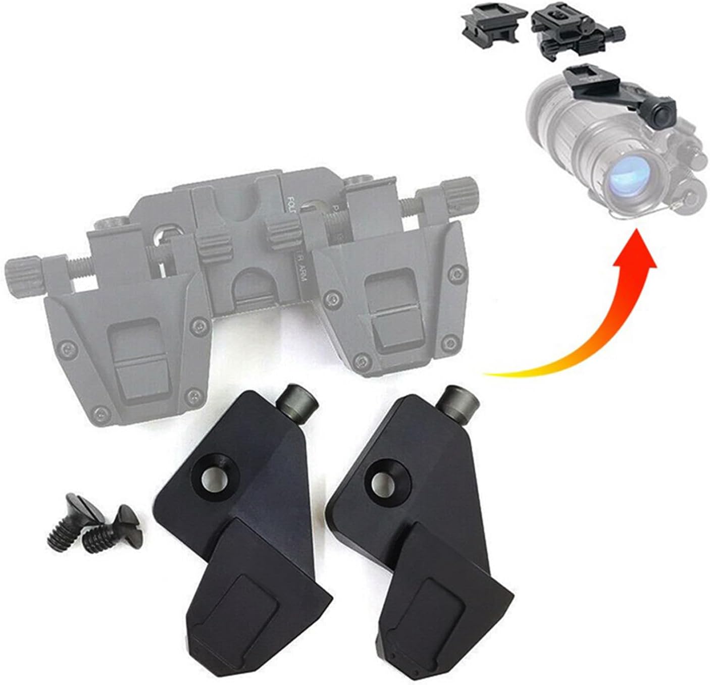 WJQZJDAMAI 2Pcs NVG Dovetail J-Arm Mount for AN/PVS-14 Binocular Bridge ...