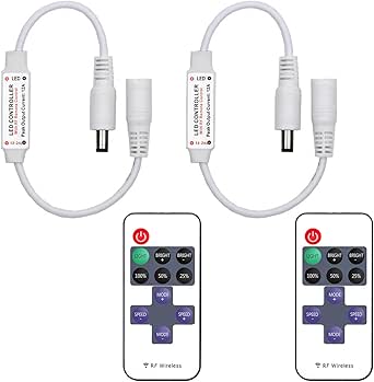 Amazon.com: 2 Pack LED Light Strip Remote Control Mini RF Wireless LED ...