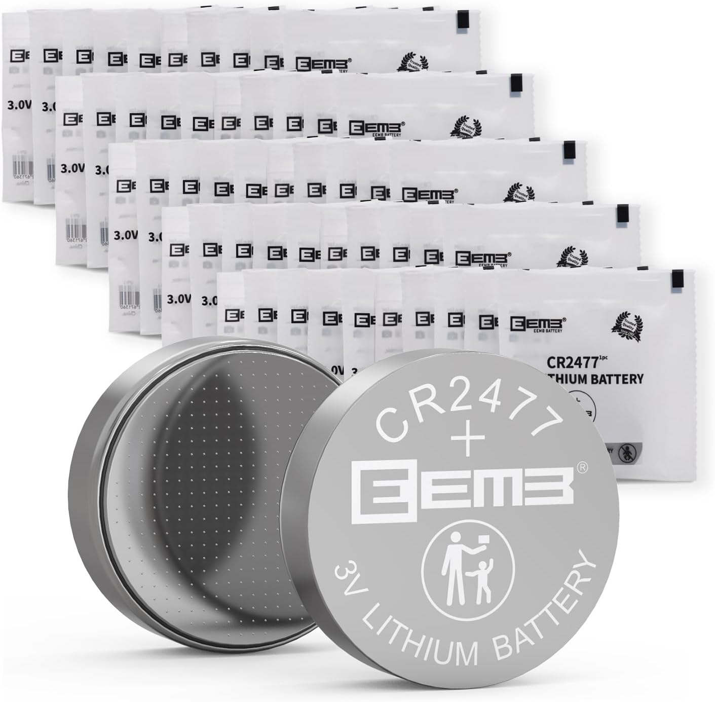 Amazon.com: EEMB 50 Pack CR2477 Battery 3V Lithium Battery Button Coin ...